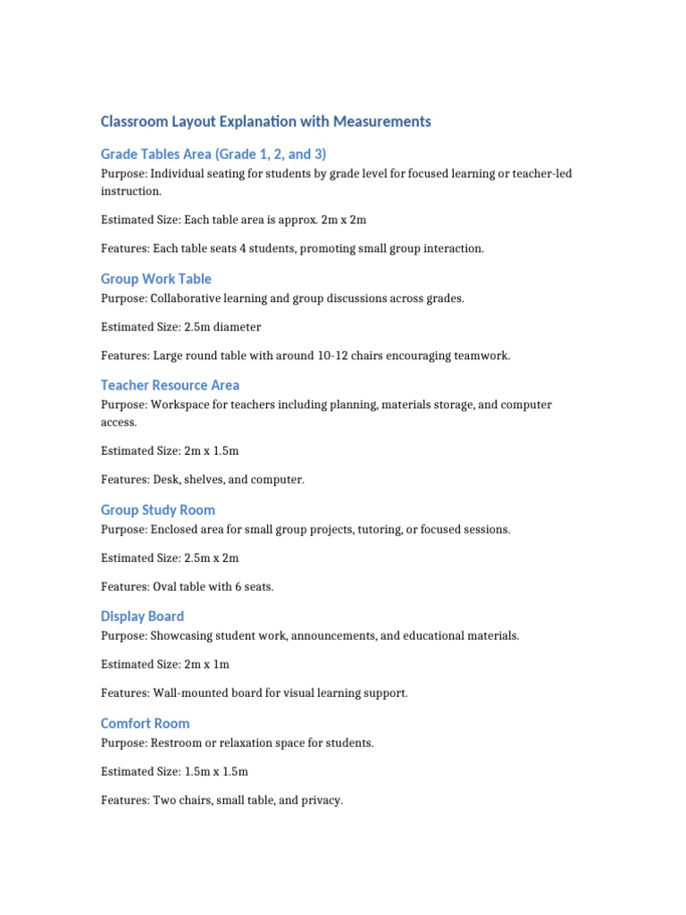 Classroom_Layout_Explanation | PDF