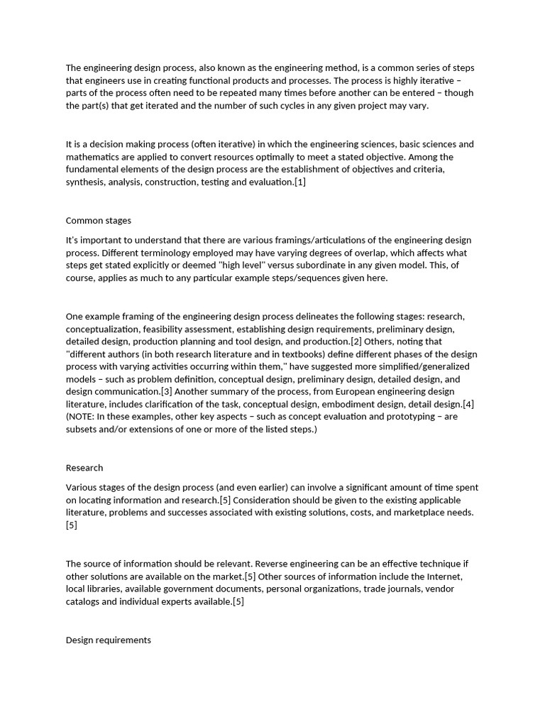 Engineering Design Process | PDF | Engineering Design Process | Cognition