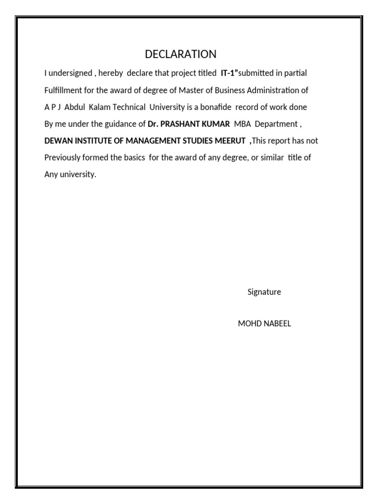 Declaration It | PDF