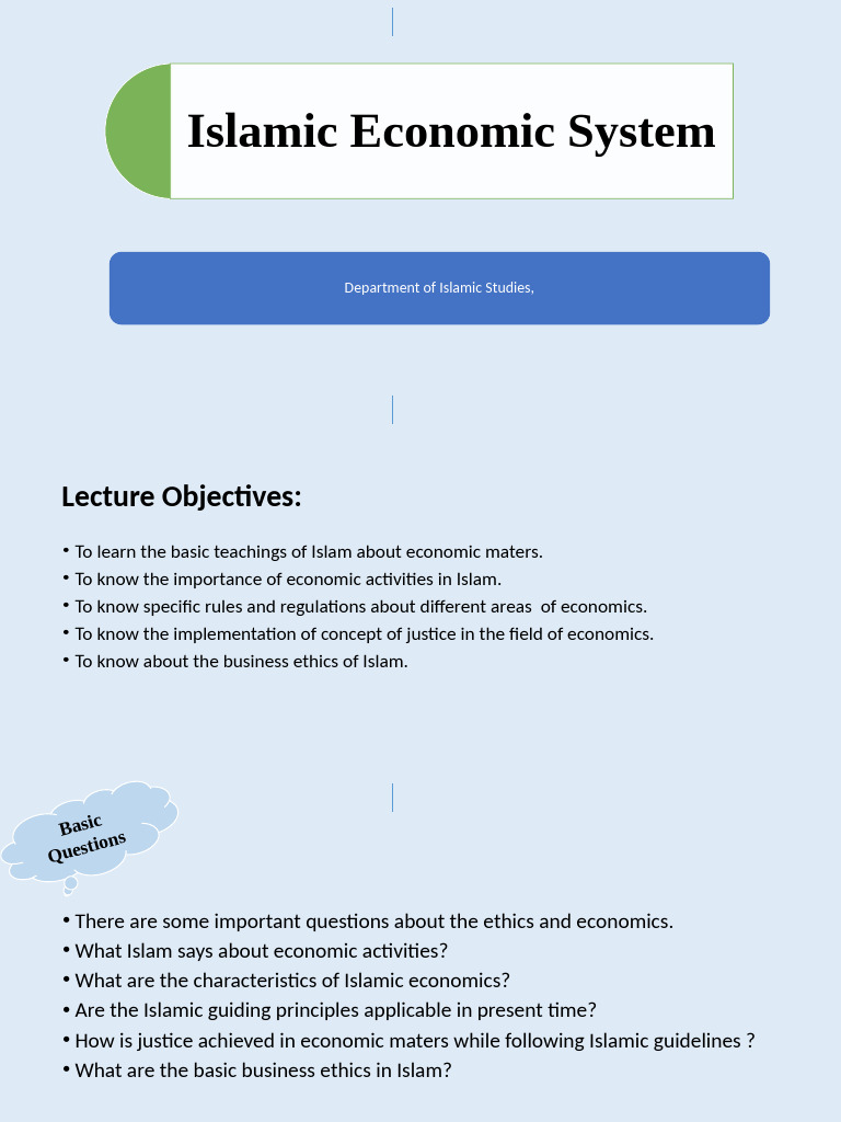Principles of Islamic Economics Explained | PDF | Quran | Islam
