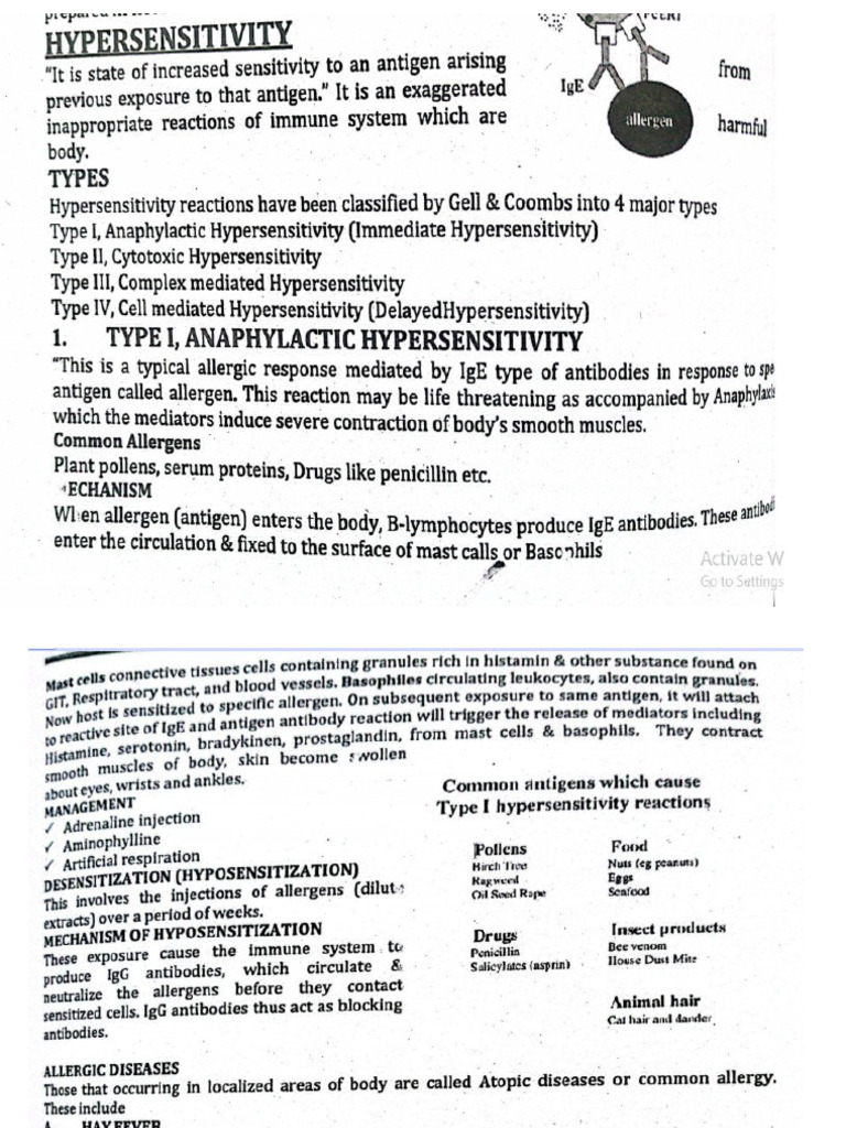 Hypersensitivity Reactions | PDF