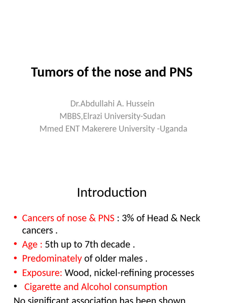 03 Tumors of the Nose and Pns | PDF | Human Nose | Otorhinolaryngology