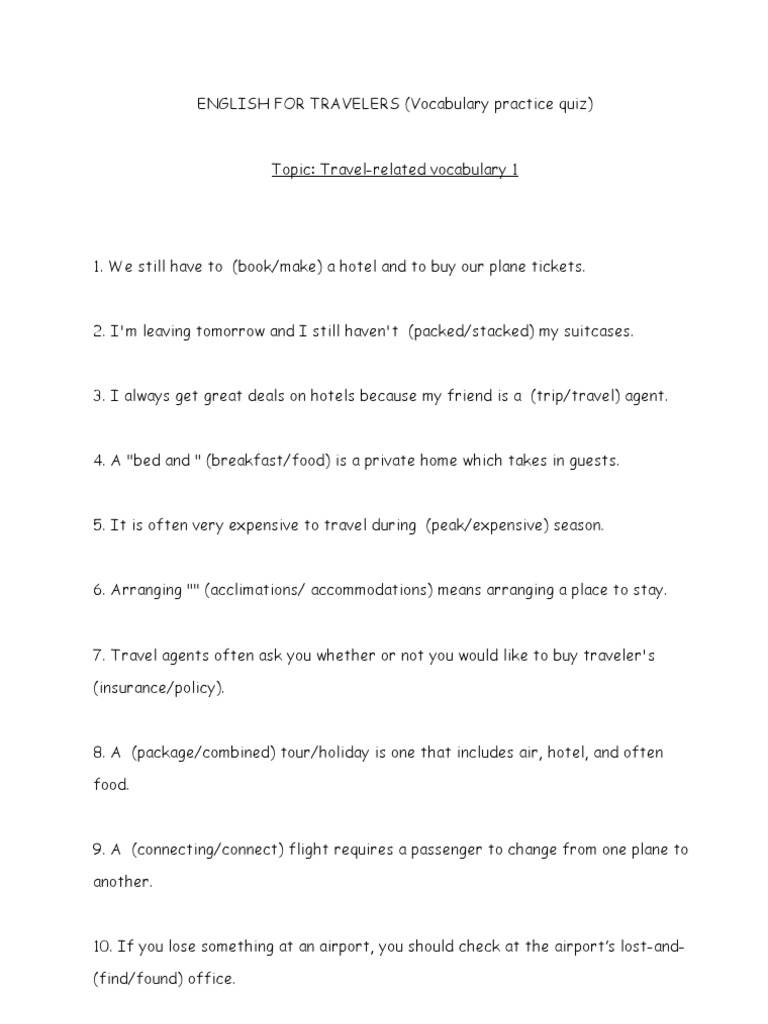 English For Travelers | PDF | Language Arts & Discipline