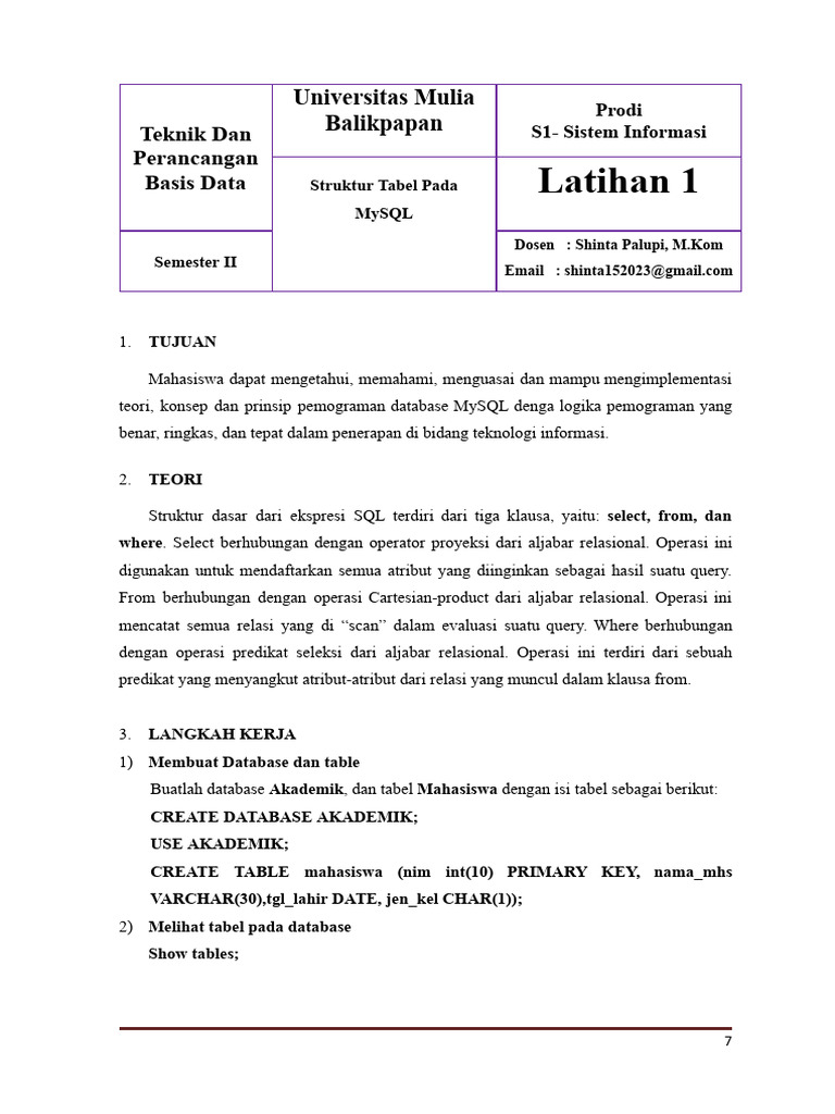 Prak Basis Data 1 | PDF