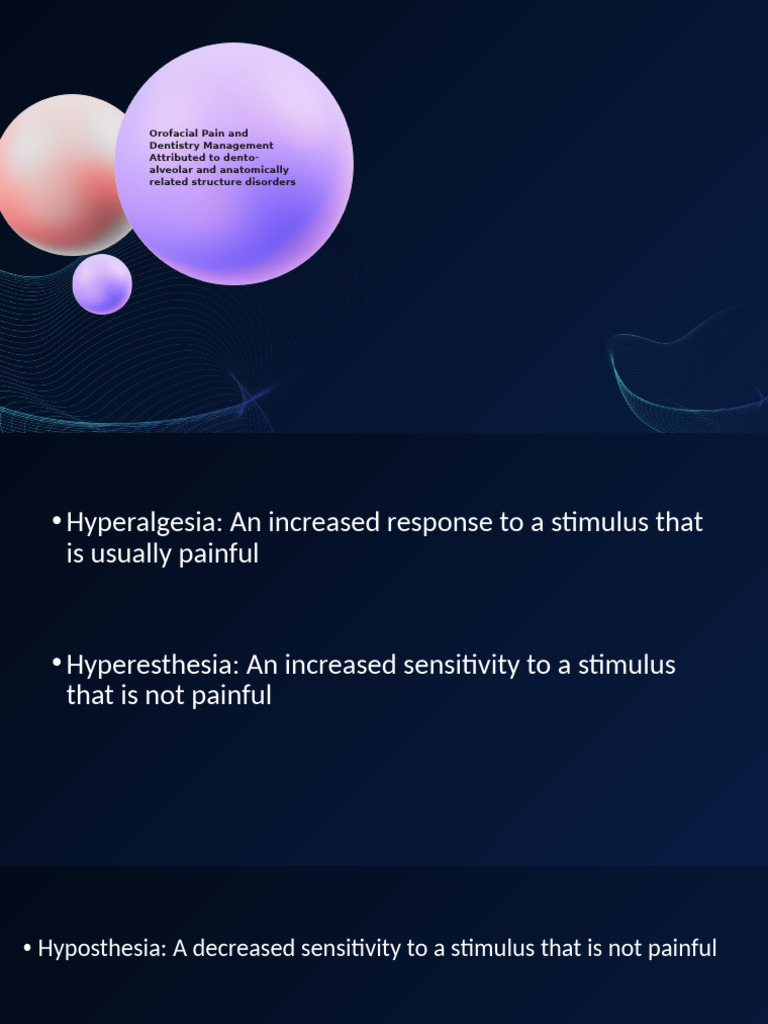 Orofacial Pain: Diagnosis and Management | PDF | Pain | Chronic Pain