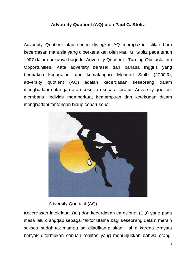 Adversity Quotient Oleh Paul G. Stoltz | PDF
