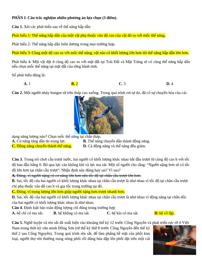 ĐỀ 8 - CK2 LÝ 10 - FORM 2025 | PDF