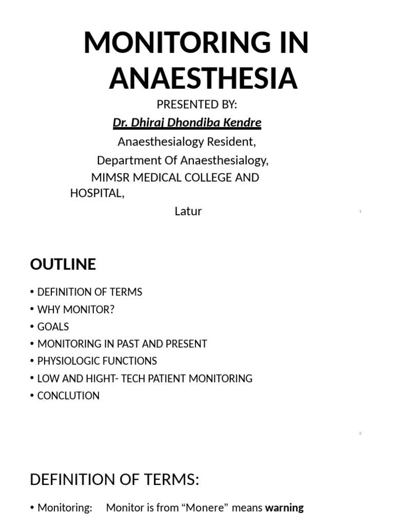 1607443569713_monitoring in Anaesthesia-converted | PDF | Anesthesia ...