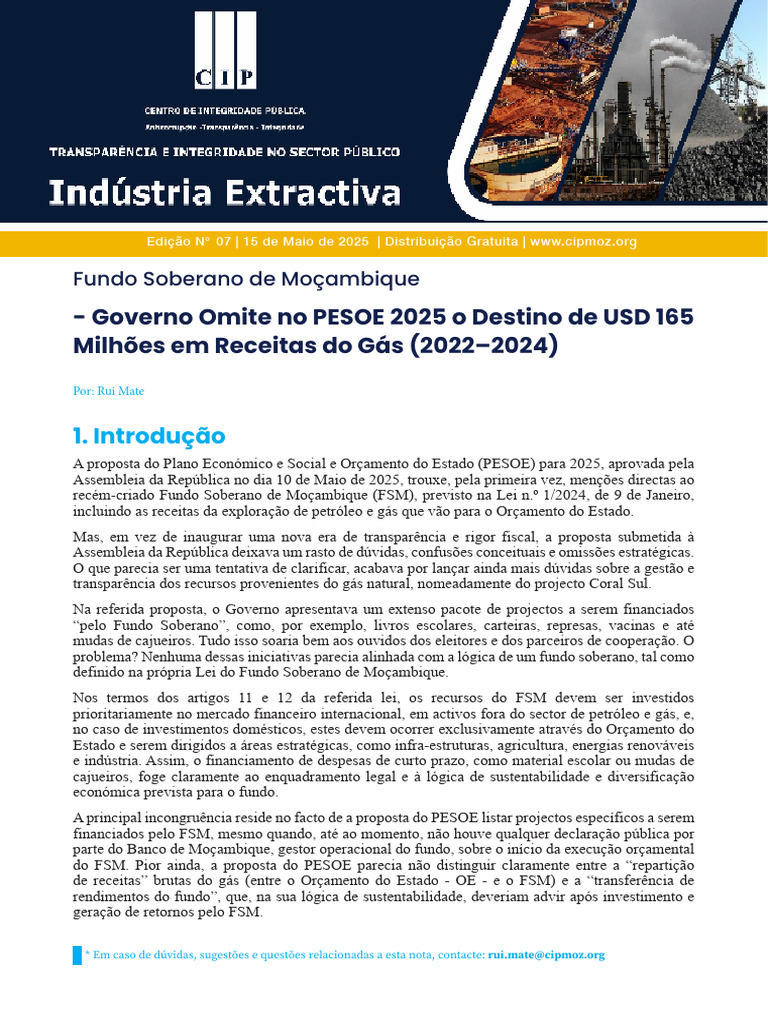 Incongruências no Fundo Soberano de Moçambique | PDF | Moçambique ...