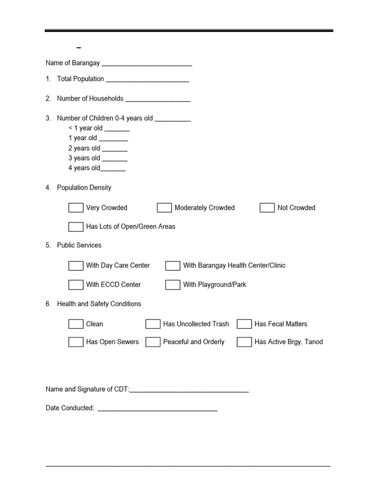 Form 3 Community Profile | PDF