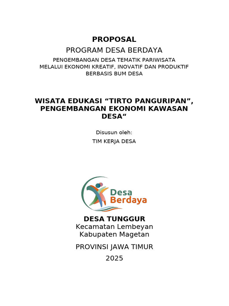 Proposal DB 2025 Tunggur Lembeyan MGT | PDF