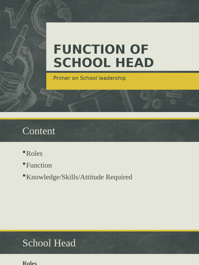 Function of School Head | PDF | Schools | Learning