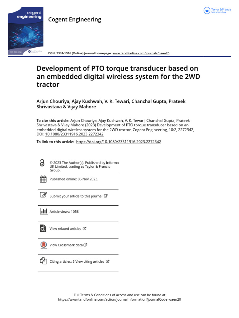 Development of PTO Torque Transducer Based On An Embedded Digital ...