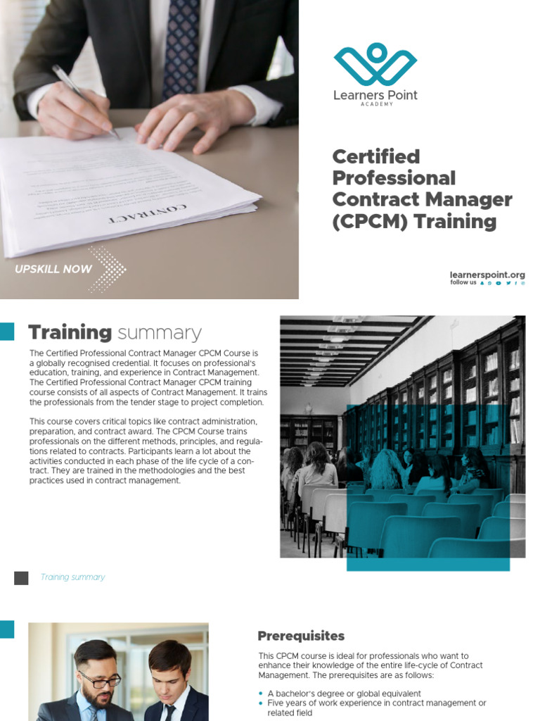 CPCM Certification Training Overview | PDF | Procurement | Economics