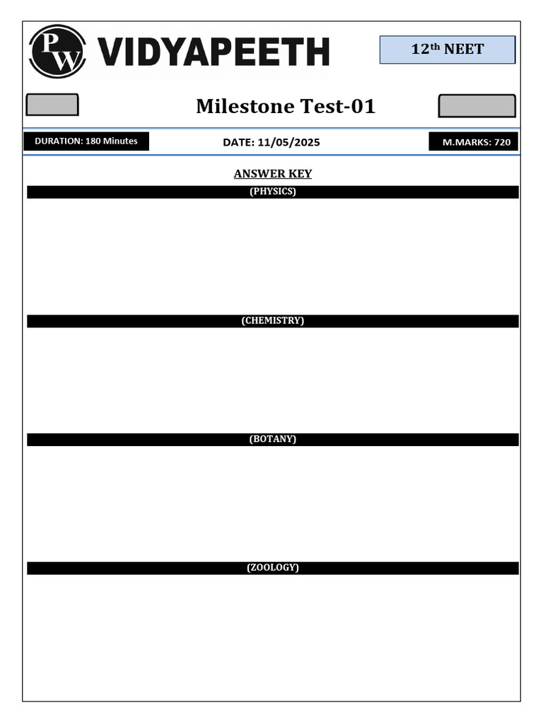 MS-01 11-May-2025 ROI 12th Ph-1 Code 1 Solutions | PDF | Pollination ...