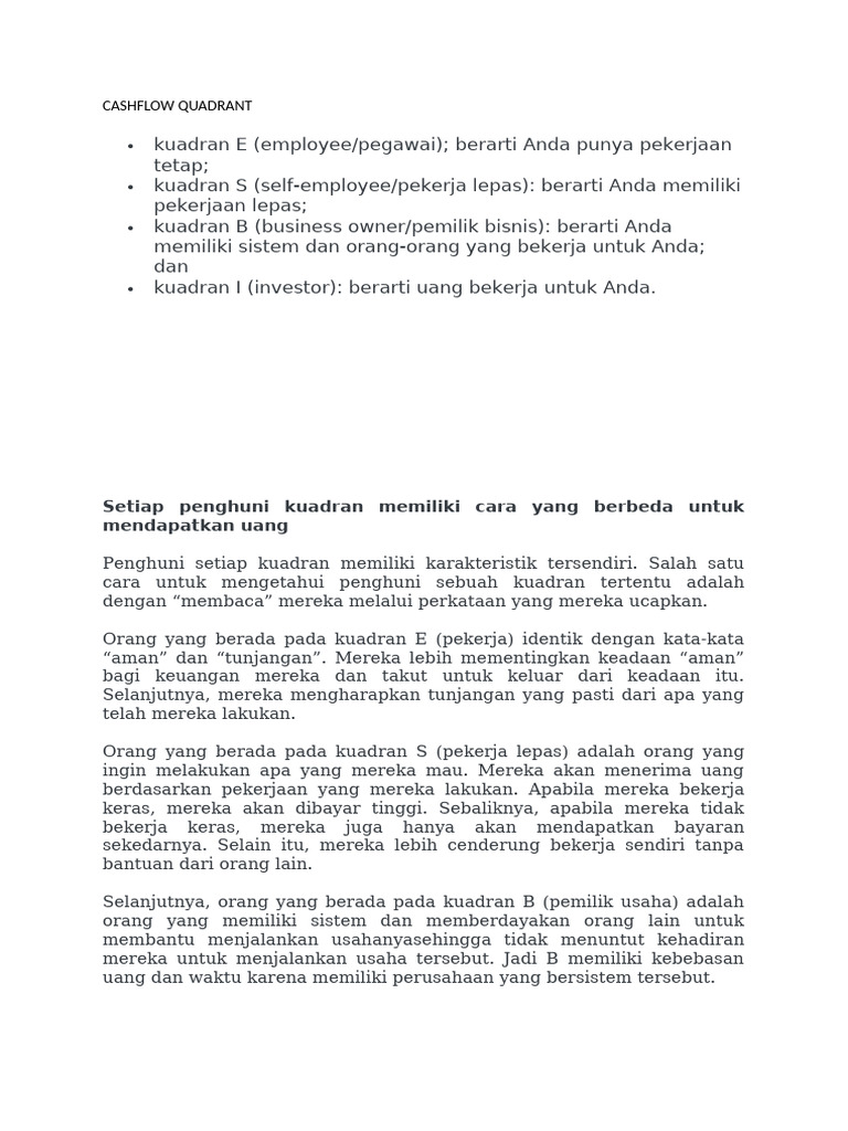 Cashflow Quadrant | PDF