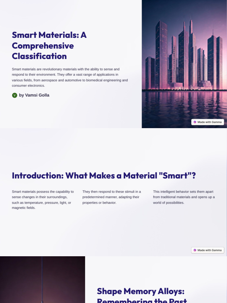 Smart Materials A Comprehensive Classification | PDF