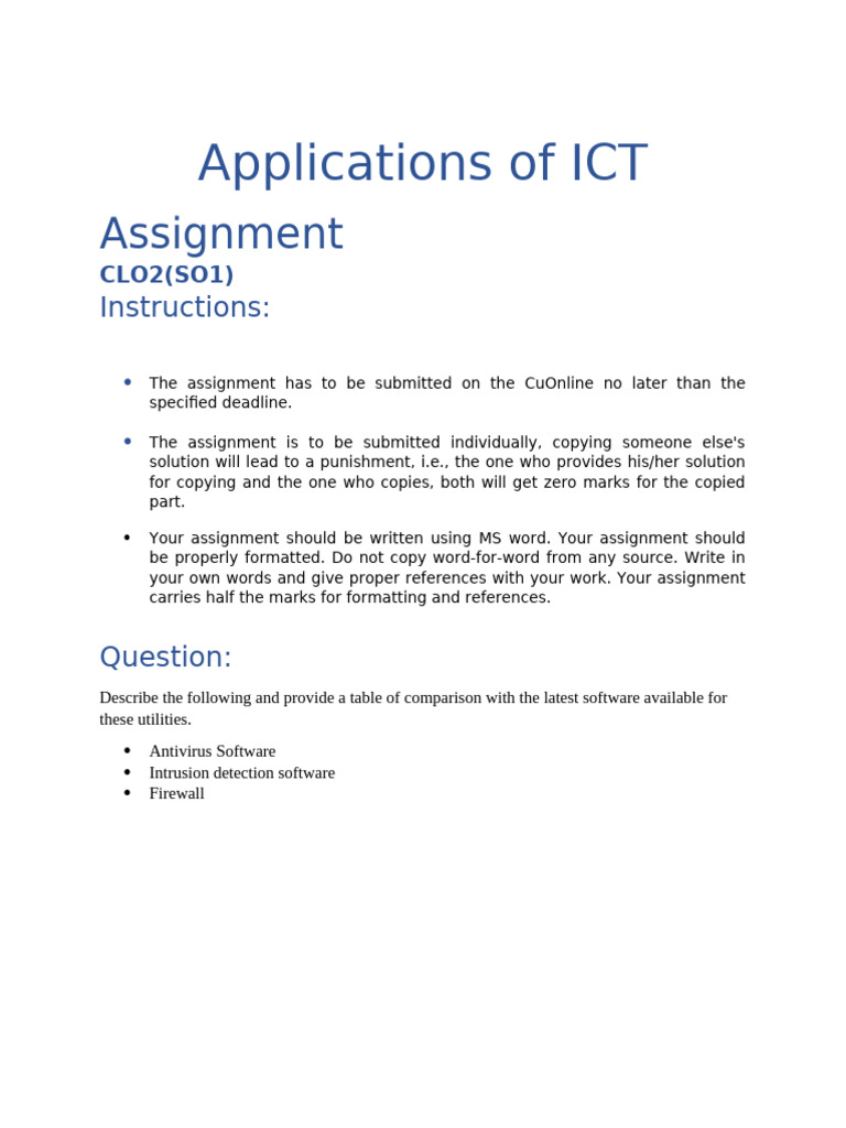Assignment OS Utilitysoftwares ICT | PDF