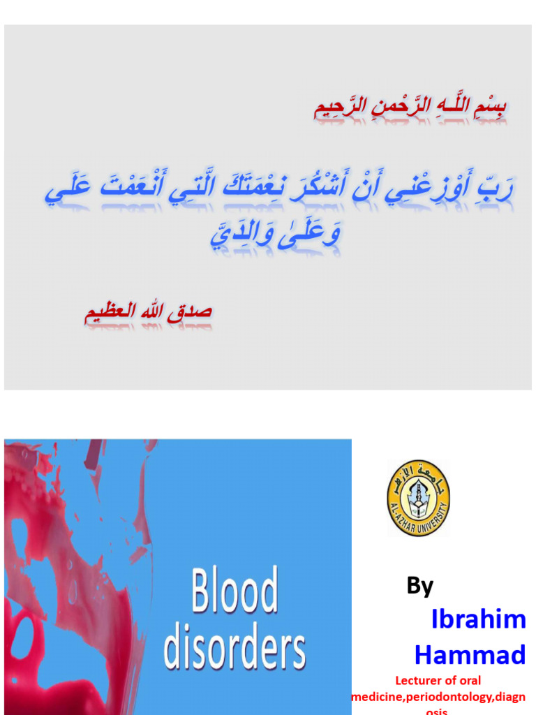 Blood Disorders and Oral Health Insights | PDF | Anemia | White Blood Cell