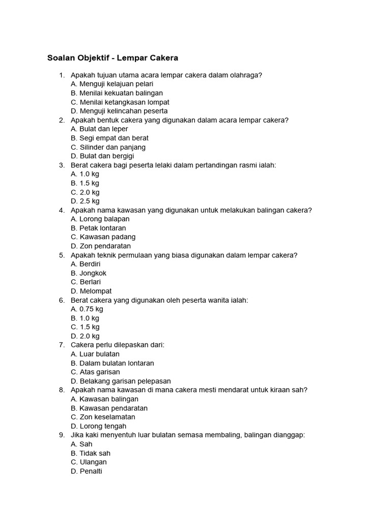 Lempar Cakera T3 | PDF