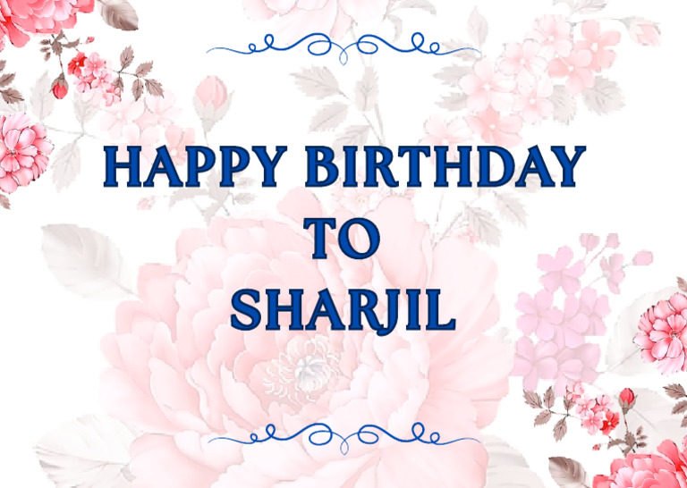 Pink Floral Happy Birthday Card | PDF