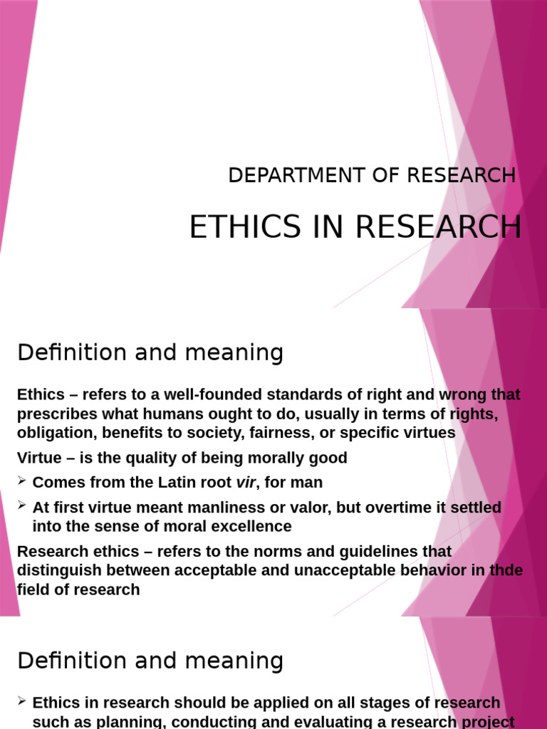 Ethics in Research | PDF | Morality | Informed Consent