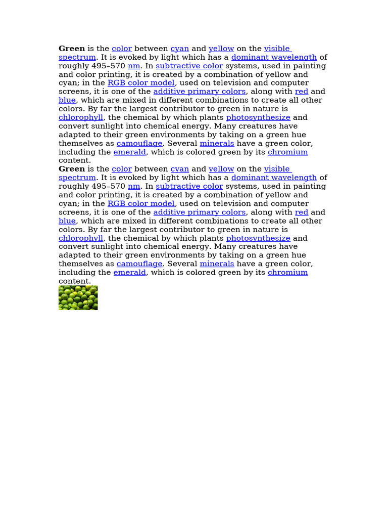 Understanding the Color Green | PDF