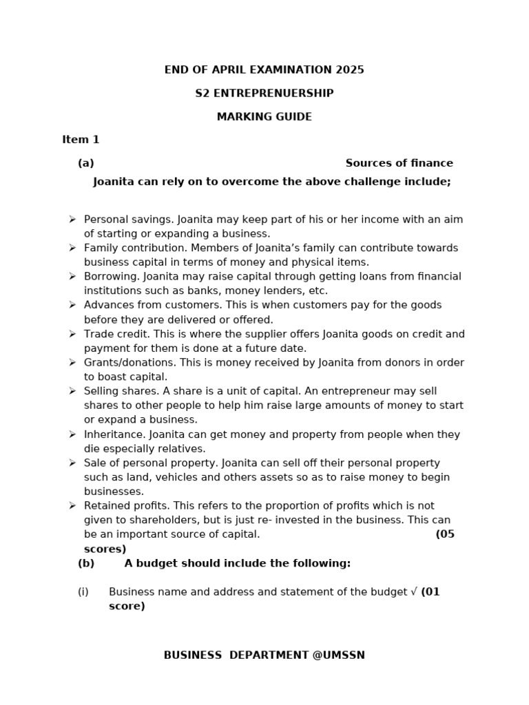 S2 Ent End of April Exam 2025 Guide | PDF | Survey Methodology | Loans