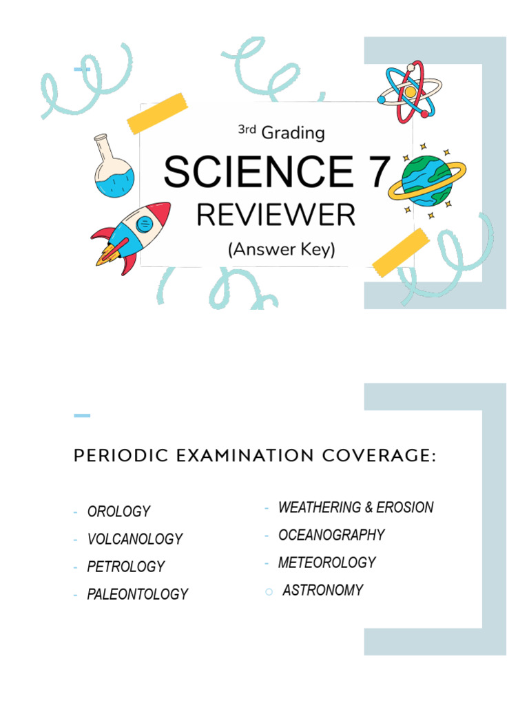 Third Grading Reviewer (Answer Key) - 1 | PDF | Planets | Rock (Geology)