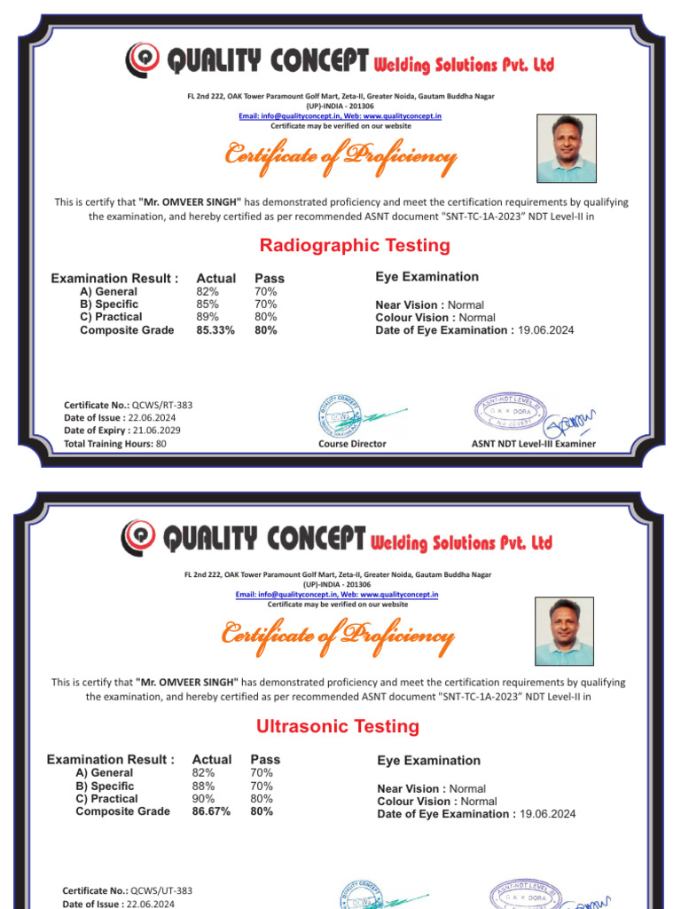 RT CERT UT CERT Merged Compressed | PDF | Nondestructive Testing | Quality