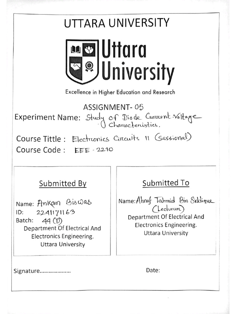 Electronics CKT 2 (Lab-5) | PDF
