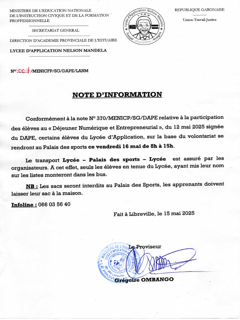 Note D'information | PDF
