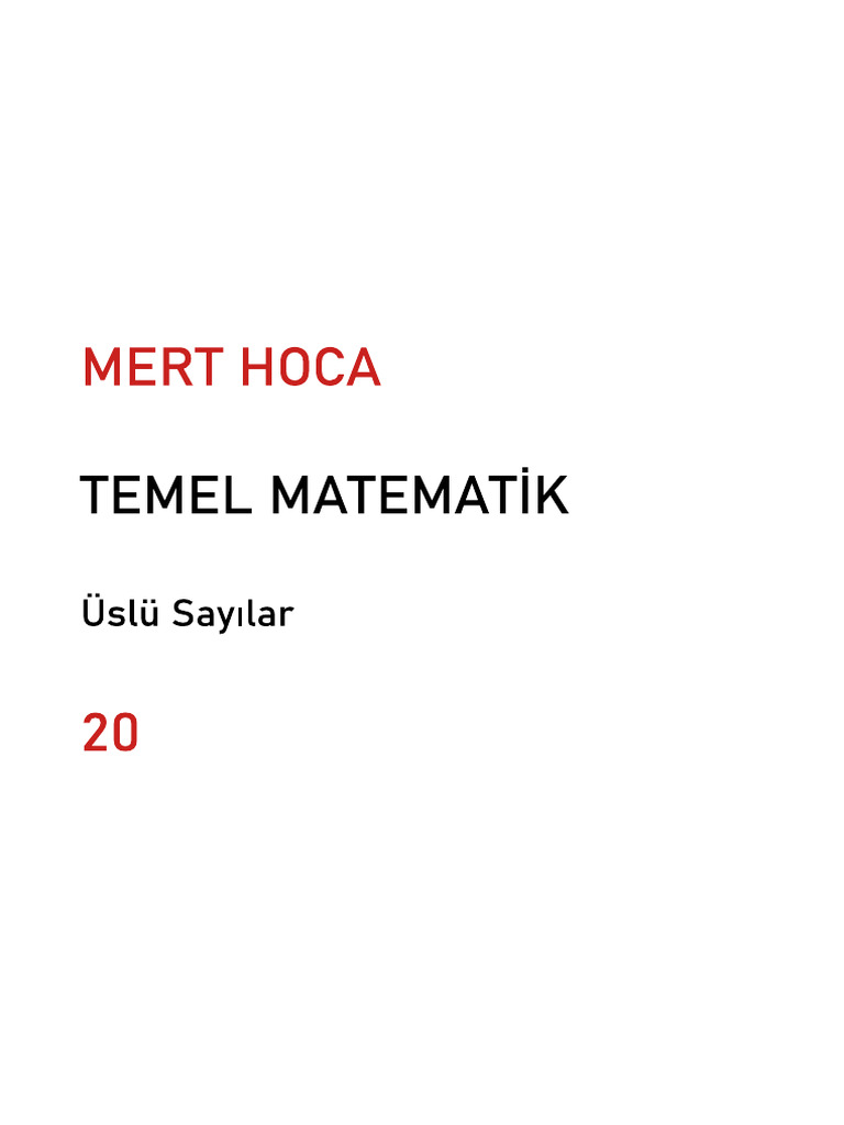Mert Hoca: Temel Matematik | PDF