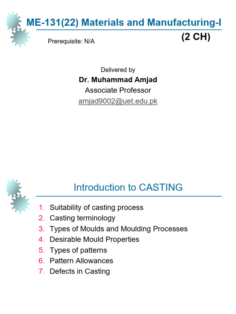 Introduction to Casting Processes | PDF