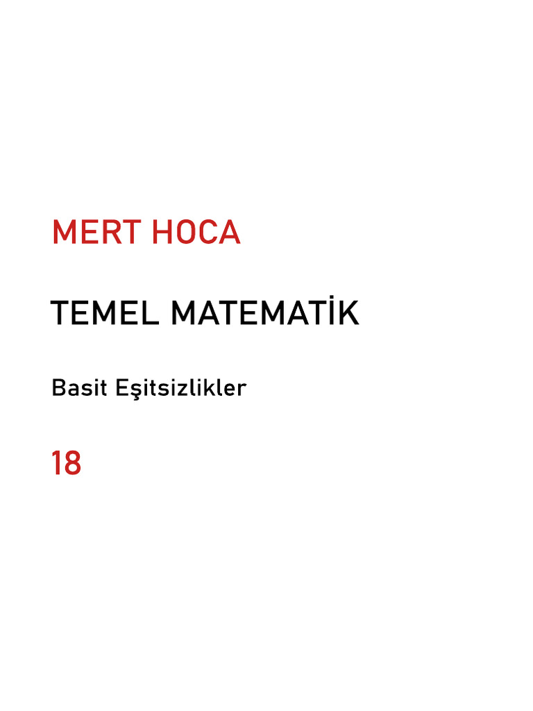 Mert Hoca: Temel Matematik | PDF