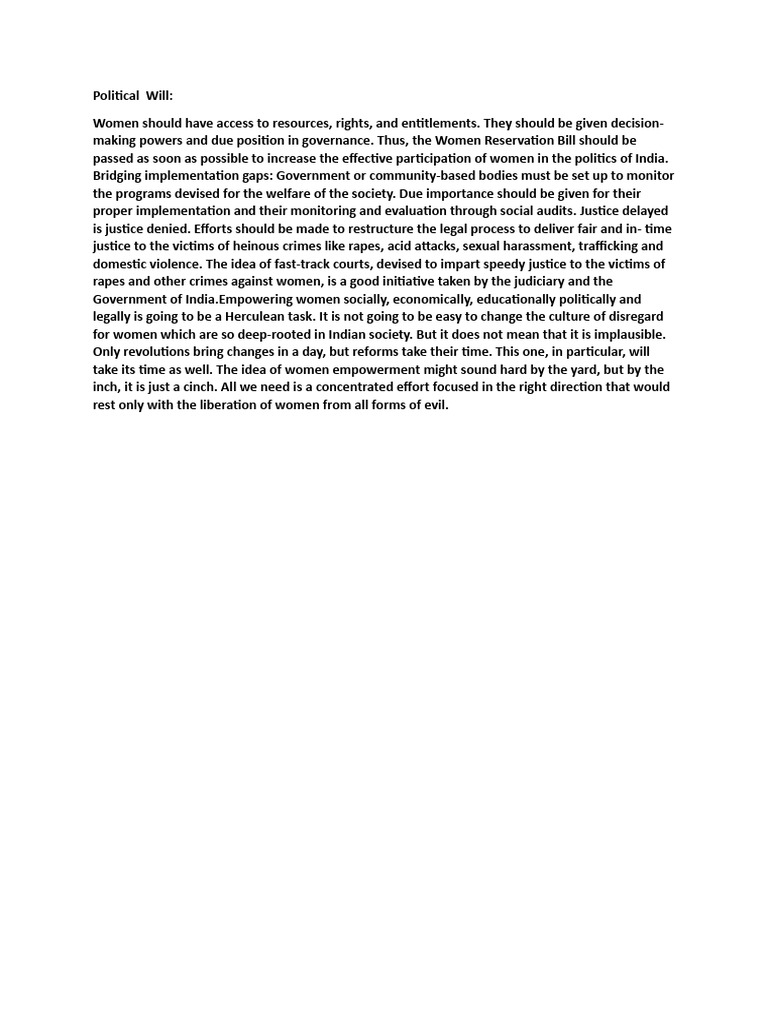 Political Will | PDF