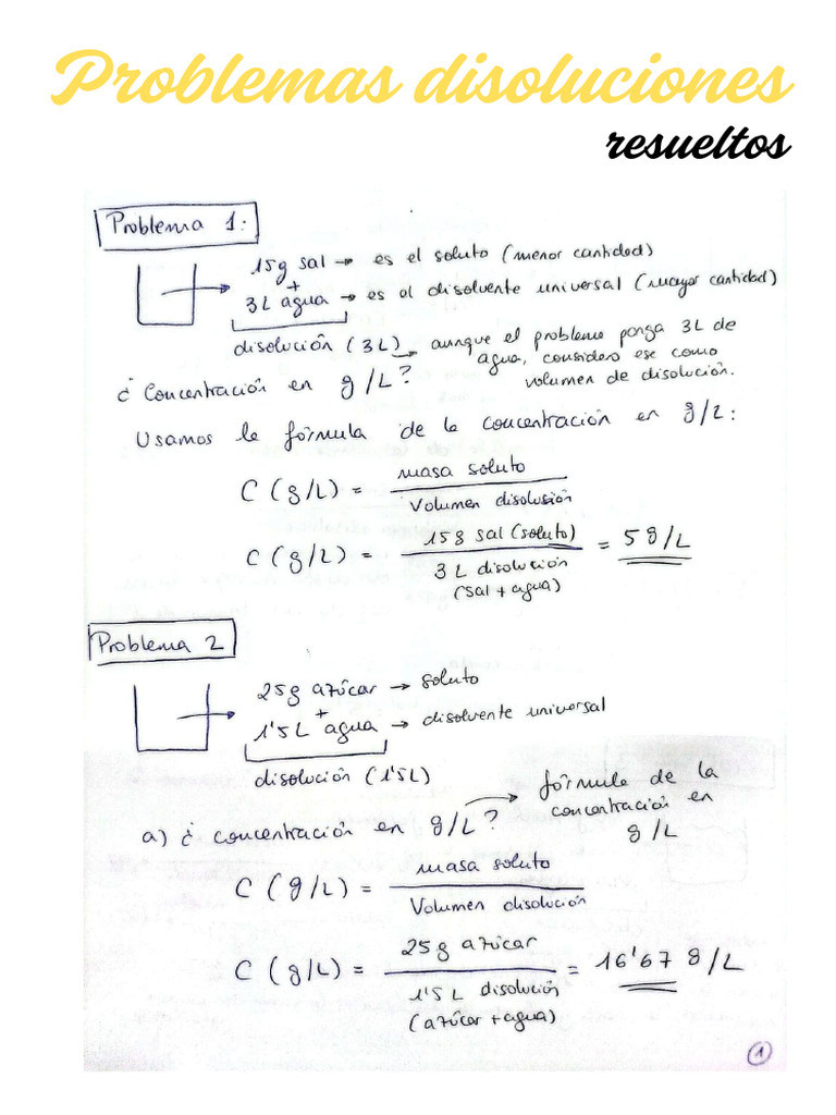 Ejercicios Resueltos Disoluciones | PDF