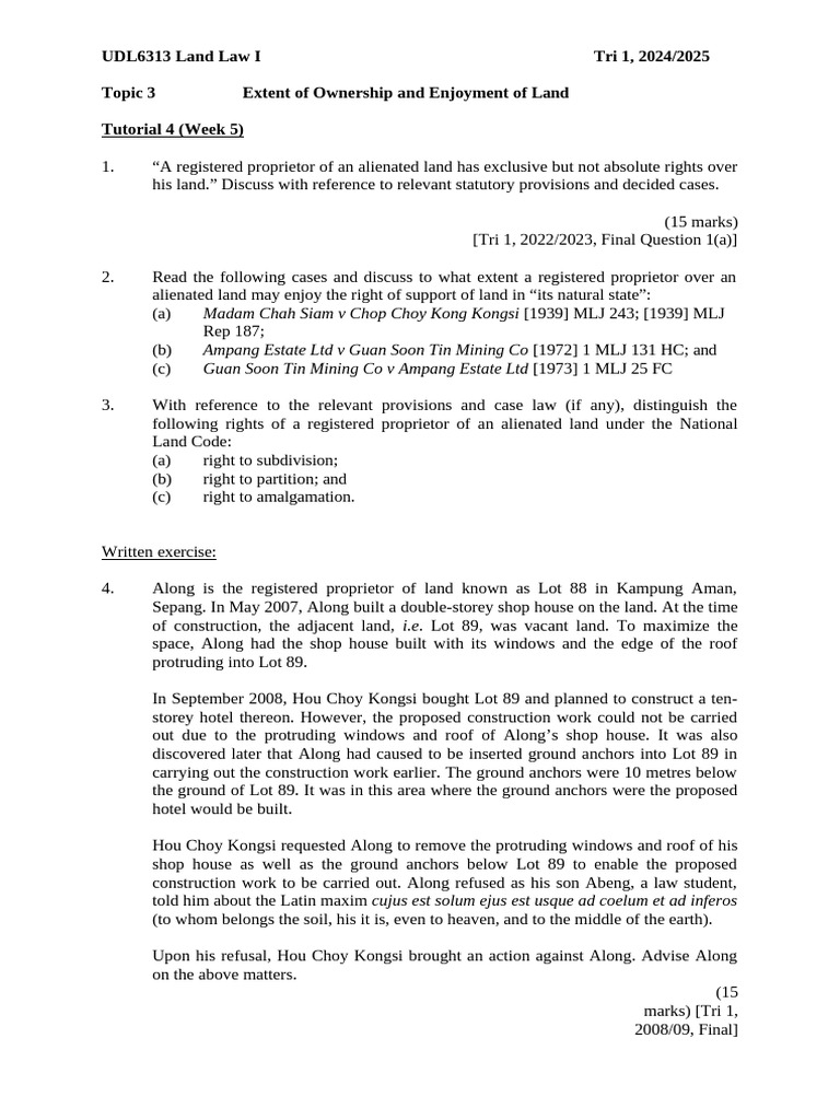 TRI 2430 UDL6313 T04 Topic 3 | PDF | Civil Law (Common Law) | Private Law