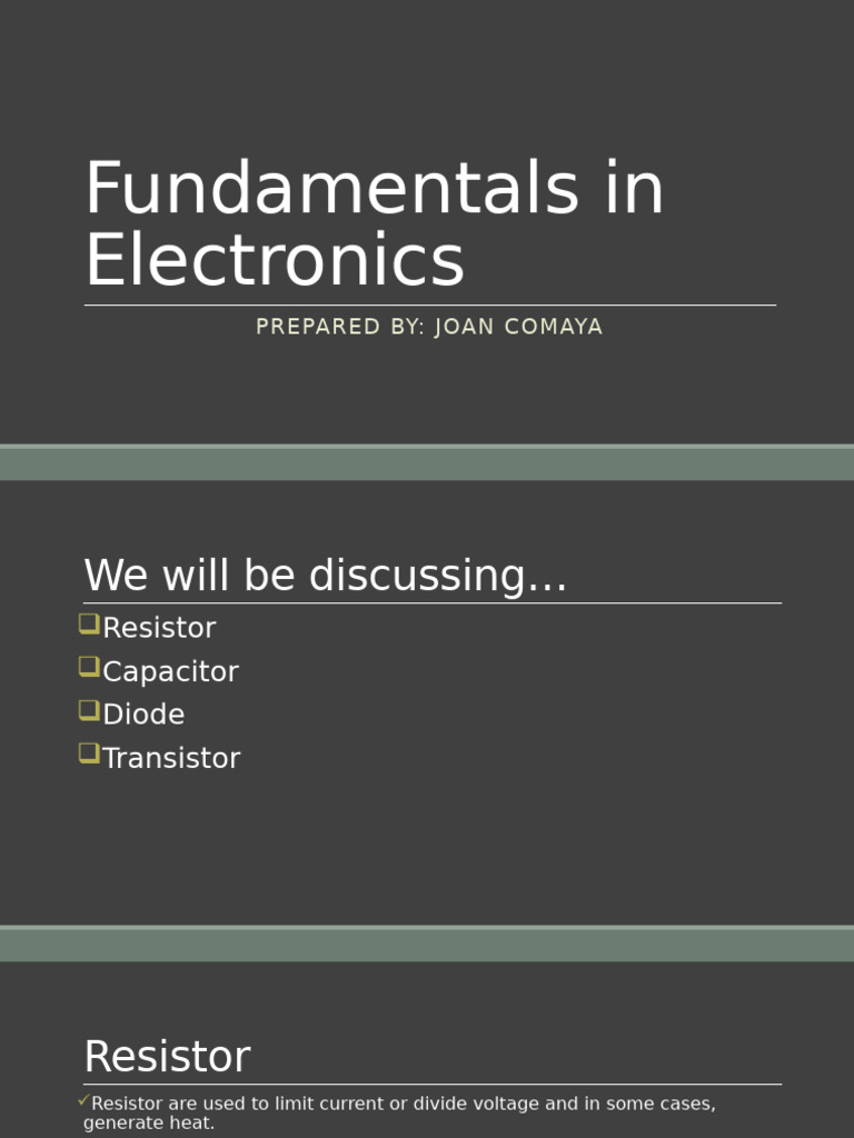 Fundamentals in Electronics REPORT | PDF | Diode | Electrical Network