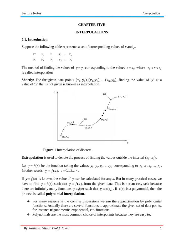 Numerical - Chapter Five | PDF