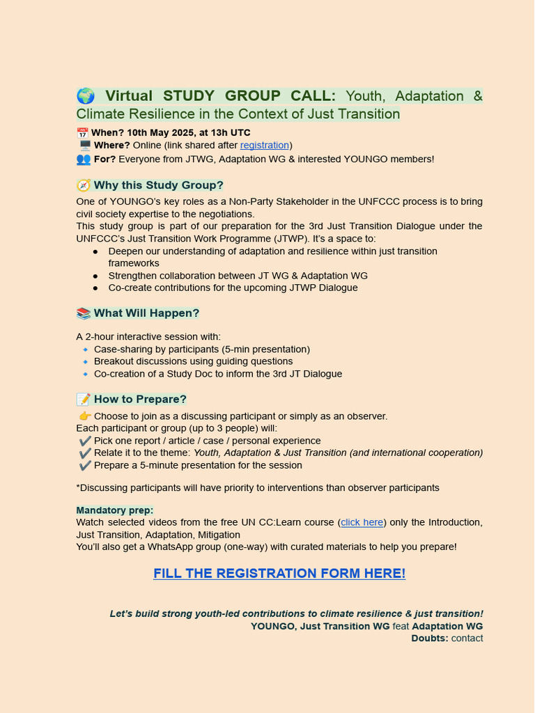 (JTWG) Study Group One-Page | PDF