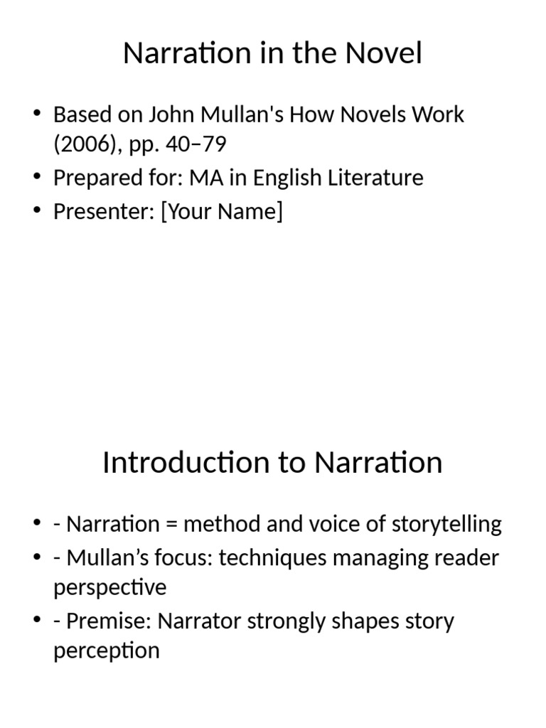 Narration Mullan Presentation | PDF
