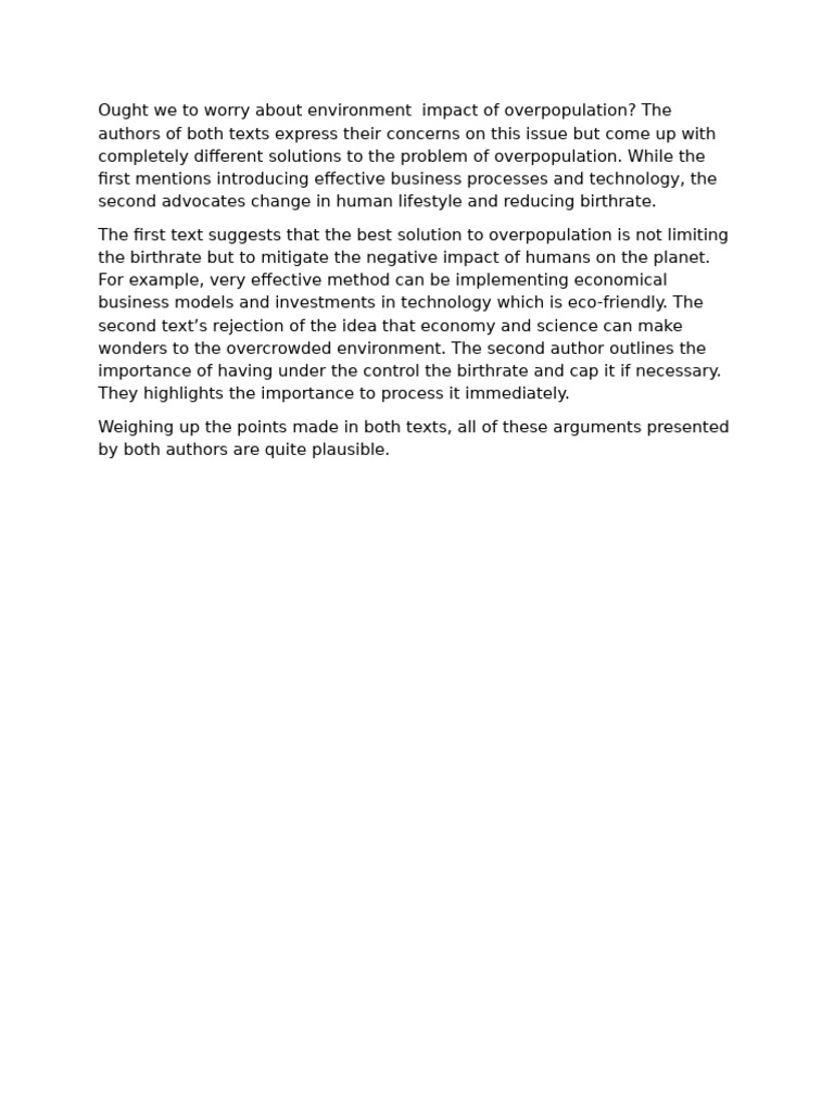 Essay On Overpopulation P. 122 | PDF