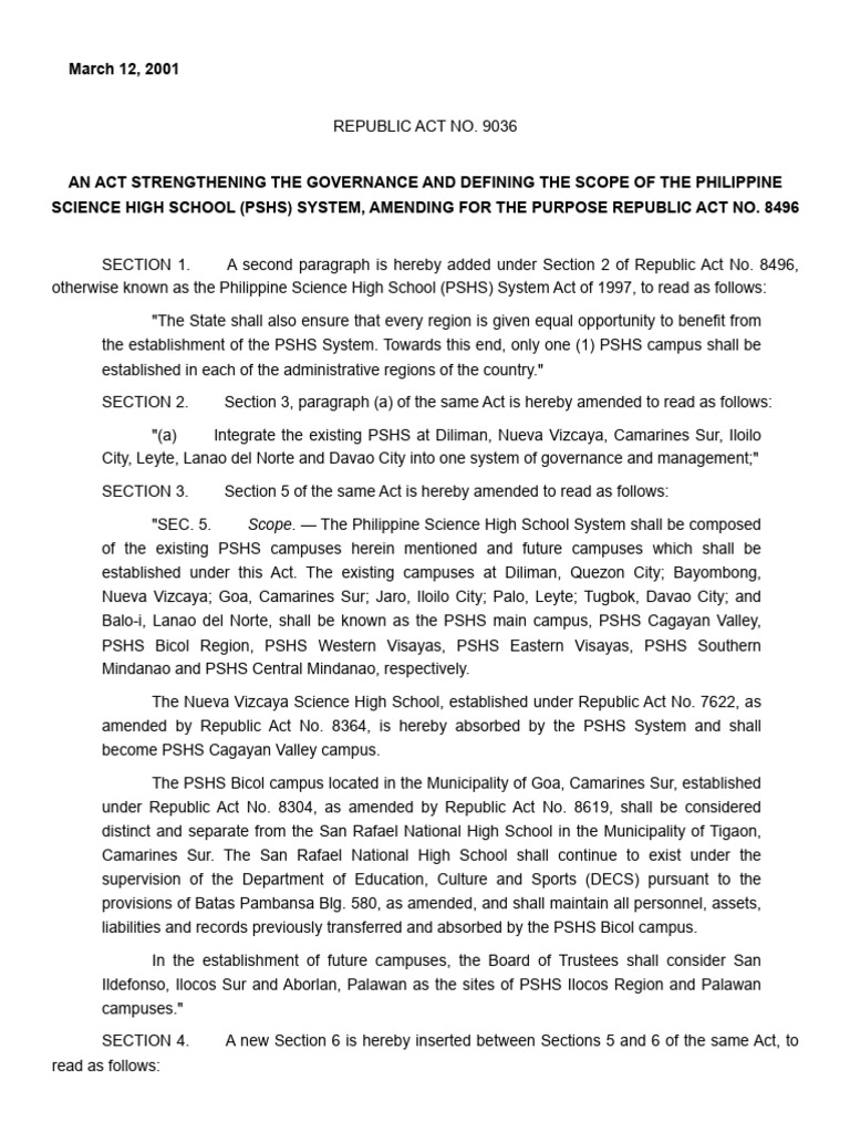 Republic_Act_No_9036_An_Act_Strengthening_the_Governance_and_Defining ...