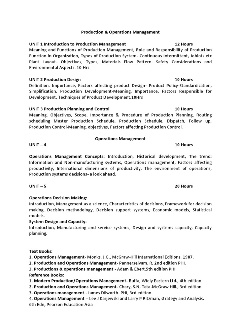 Operations Management | PDF | Operations Management | Decision Making