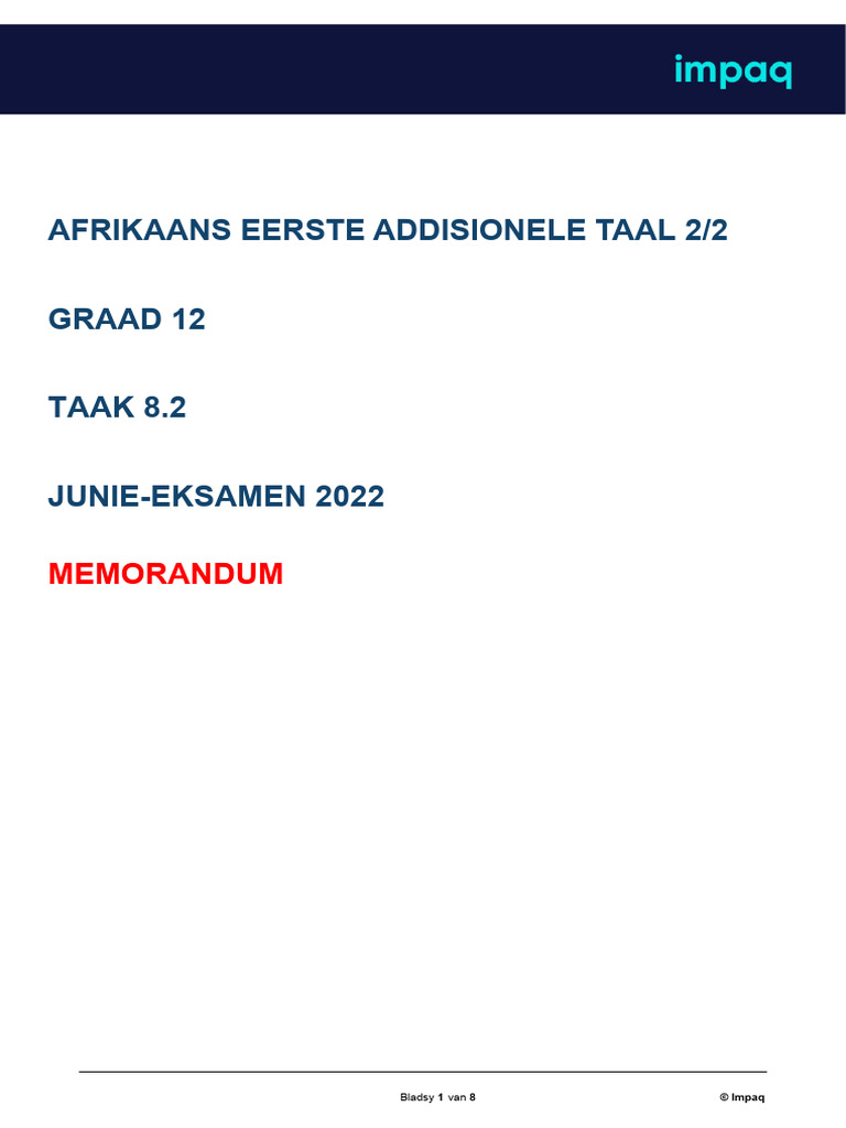 2022-EAT-Grade 12-June Examination Memorandum - Paper 2 | PDF