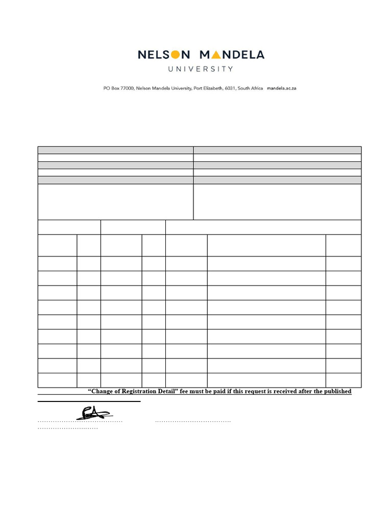 Form - AMENDMENTS OF MODULE DETAILS | PDF