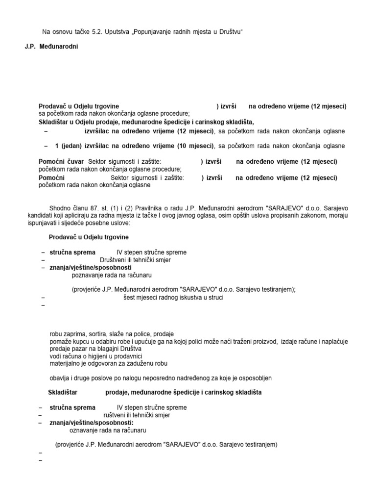 Tekst Javnog Oglasa | PDF