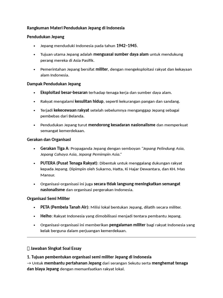 KISI KISI SEJARAH XI | PDF