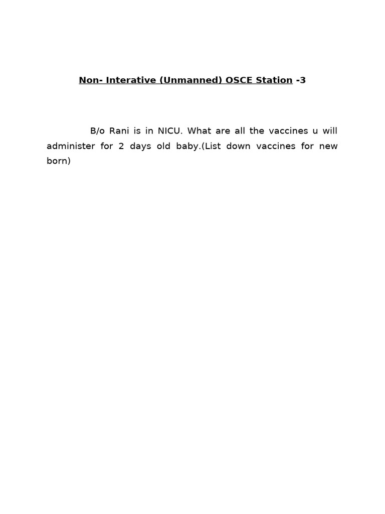 OSCE Stations for Community Health Nursing | PDF